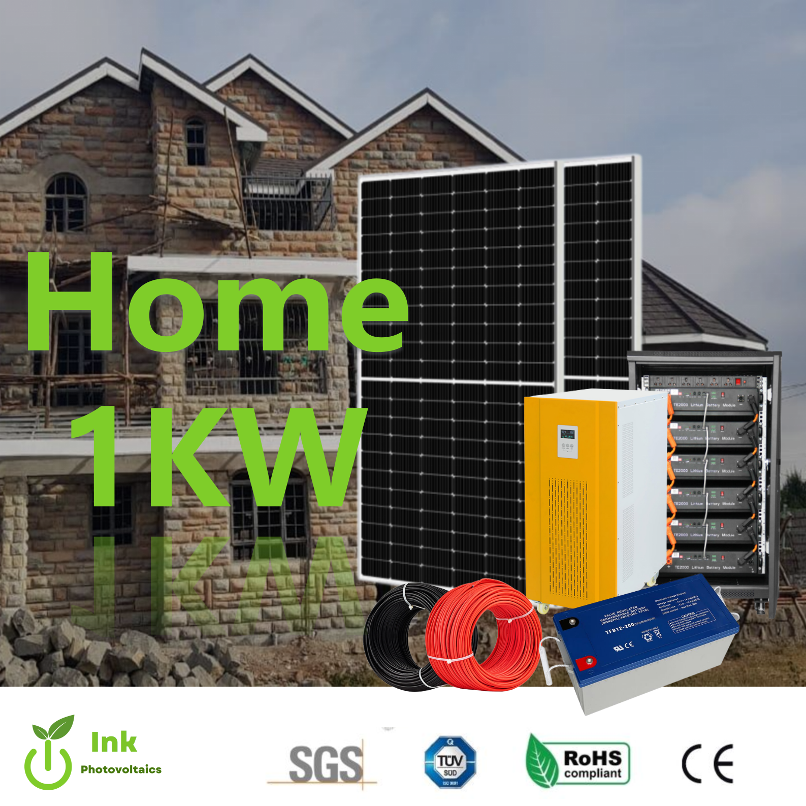 Buy 1000 watt solar panel power system best price -InkPV